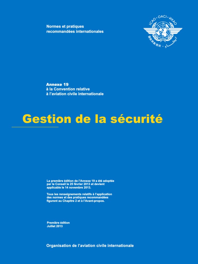 An19 Cons FR Annexe 19 OACI | PDF | Sécurité | Avion