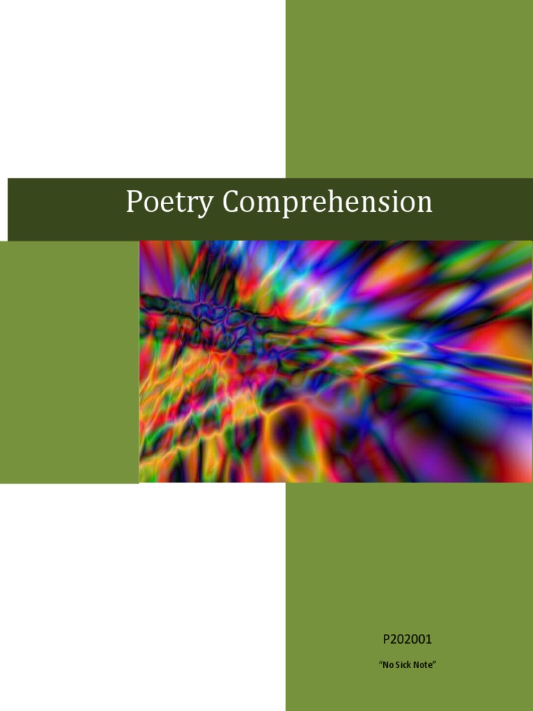 Poetry Comprehension: "No Sick Note" | PDF | Adjective | Rhyme
