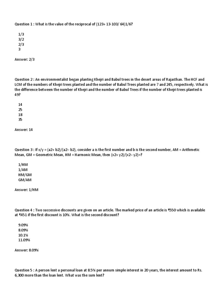 TCS Question 1 | PDF | Sequence