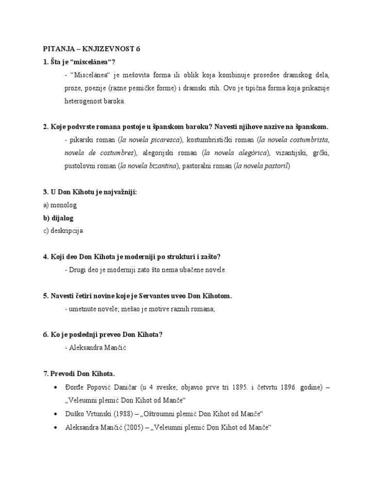 Pitanja - šk6 | PDF