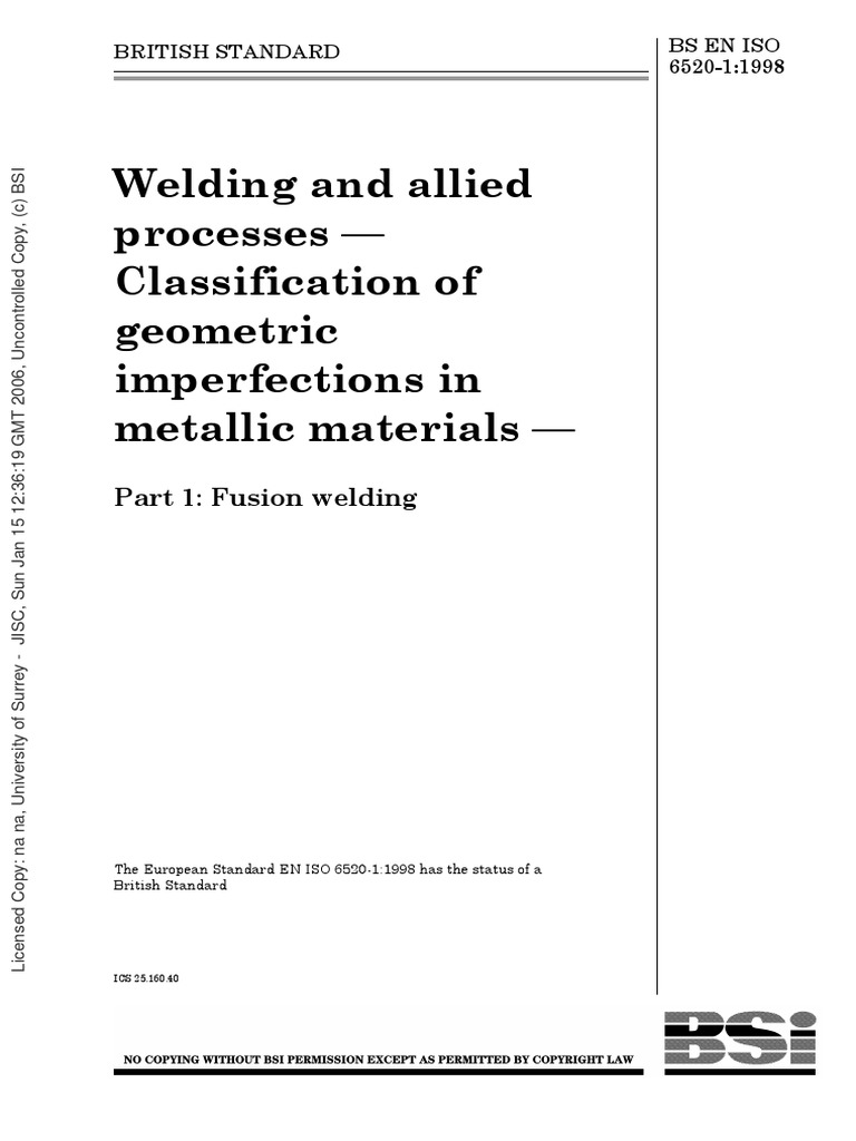 En Iso 6520 1 Welding and Allied Processes Classification of Geometric ...