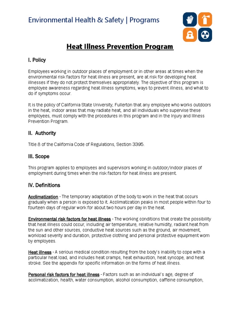 Heat Illness Prevention Program | PDF | Hyperthermia | Water