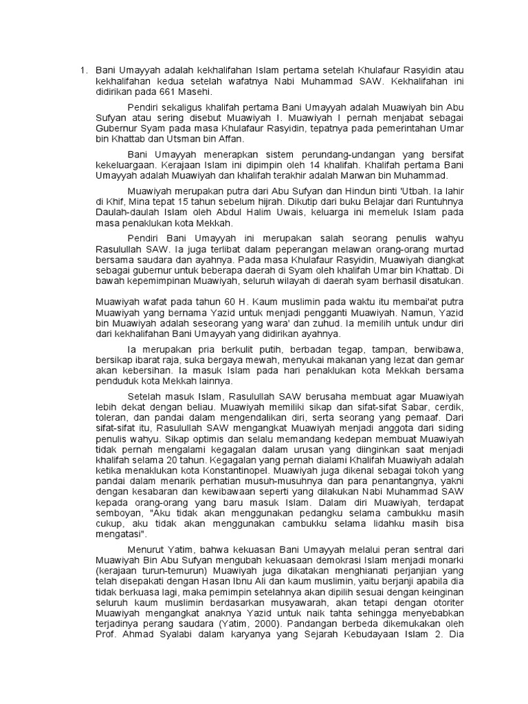 Bani Umayyah Adalah Kekhalifahan Islam Pertama Setelah Khulafaur ... Bani Umayyah Adalah Kekhalifahan Islam Pertama Setelah Khulafaur ...