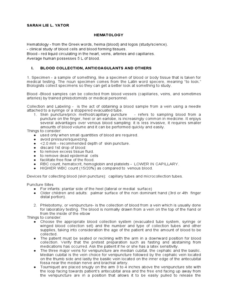 HEMA | PDF | Haematopoiesis | Hemoglobin