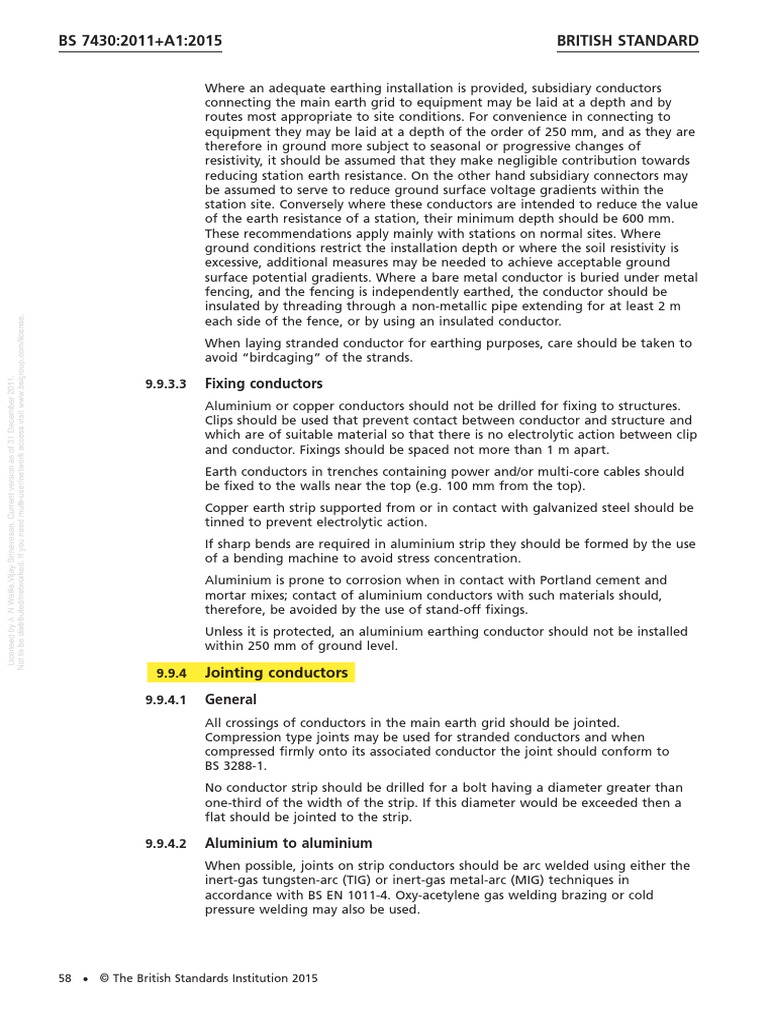 Pages From BS7430-2011-A1-2015 | PDF | Electrical Conductor | Welding