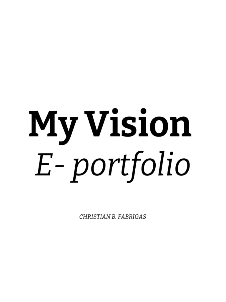 My Vision | PDF | Psychology | Cognition