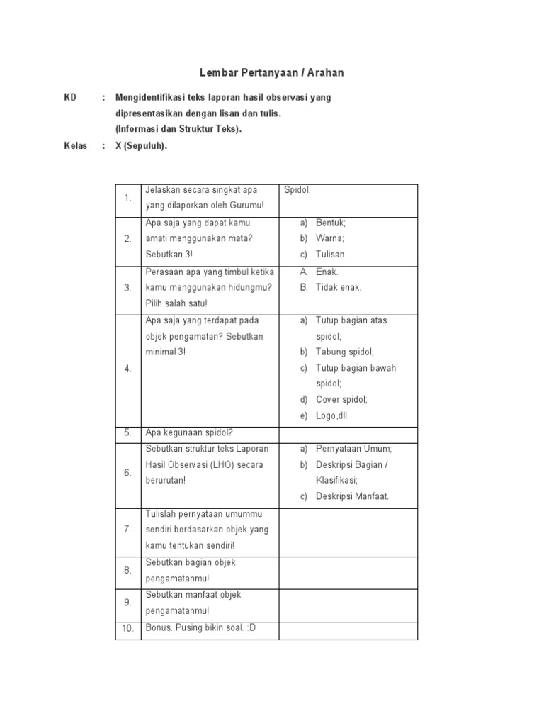 X Lho Kognitif Struktur Teks (Done) | PDF