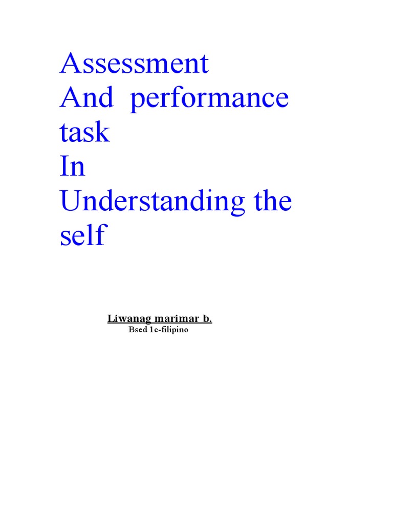 Assessment | PDF | Adolescence | Self Esteem
