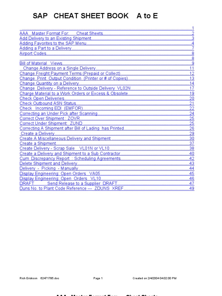 Cheat Sheets A To E | PDF | Cargo | Icon (Computing)