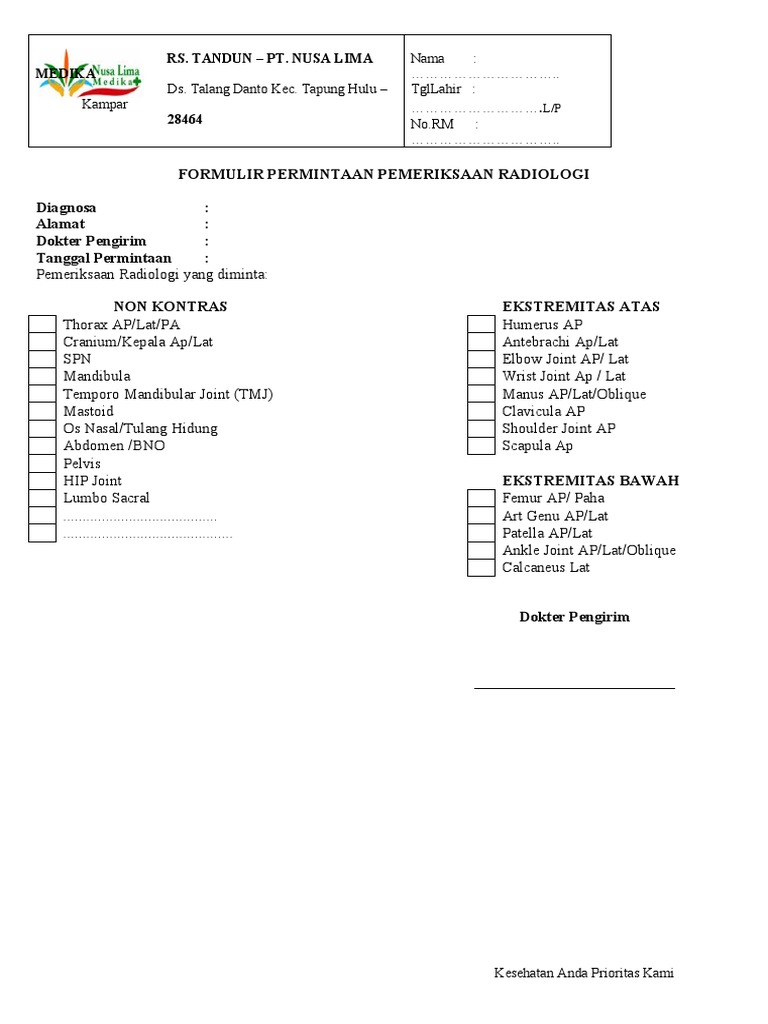 Form Radiologi | PDF