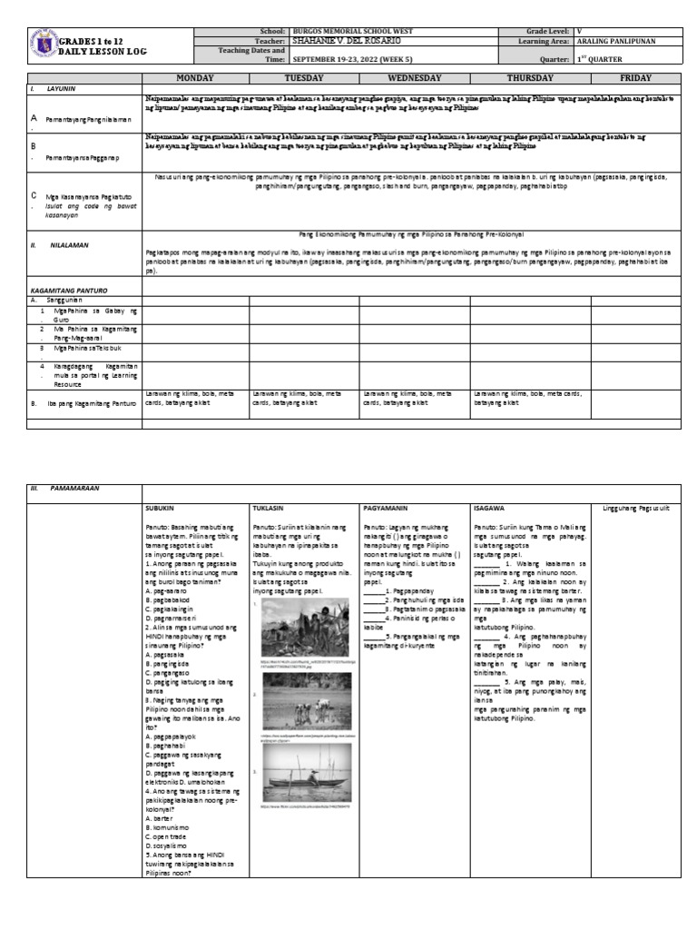 AP5 Week 5 Quarter 1 | PDF