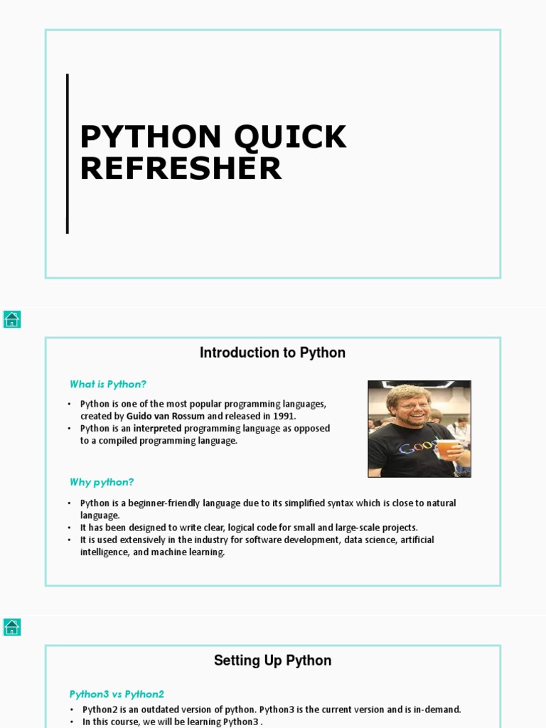 1) Python Quick Refresher | Download Free PDF | Control Flow | Python ...