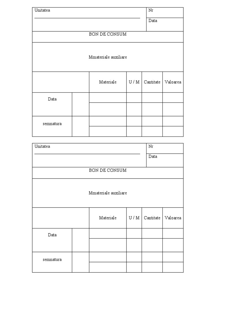 Bon de Consum | PDF