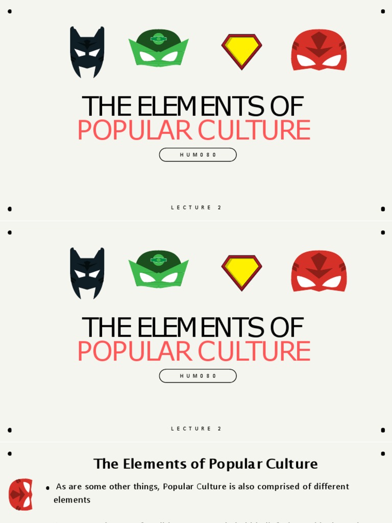 Lecture 5 - Elements of Pop Culture | PDF | Hero