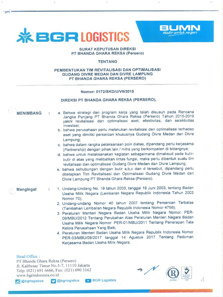 Surat Keputusan Pembentukan Tim | PDF