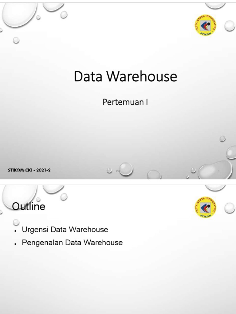 Pert 1 - Pengantar Data Warehouse | PDF