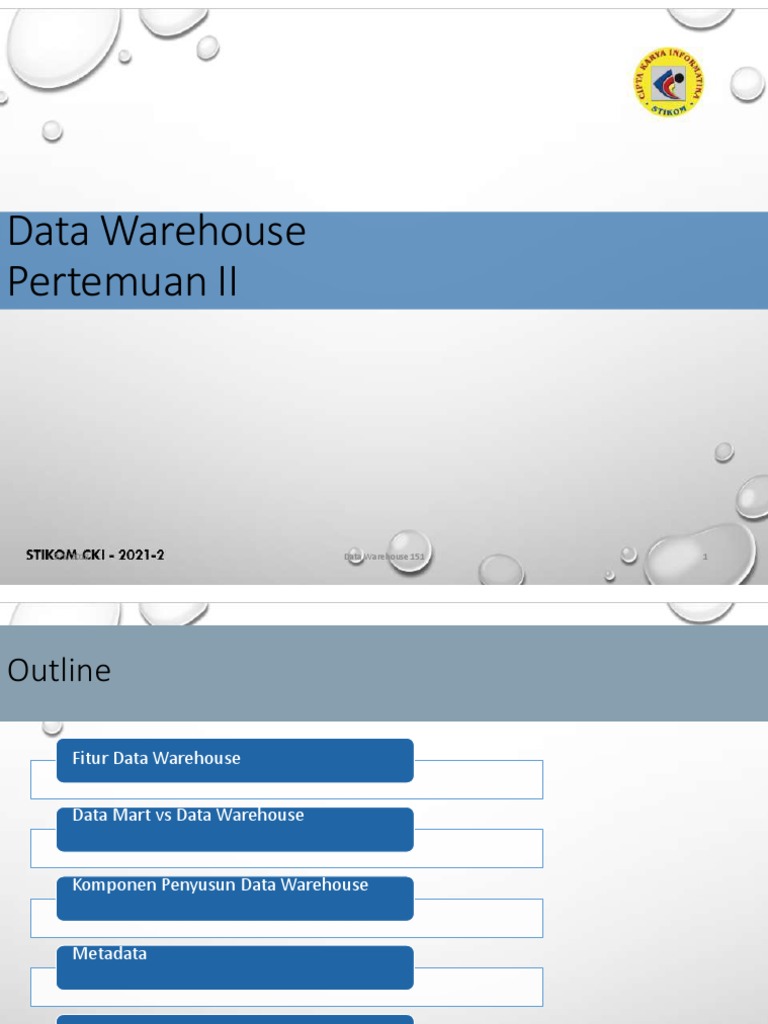 Pert 2 - Fitur, Komponen, Metadata Datawarehouse Dan Data MArt | PDF | Komputer