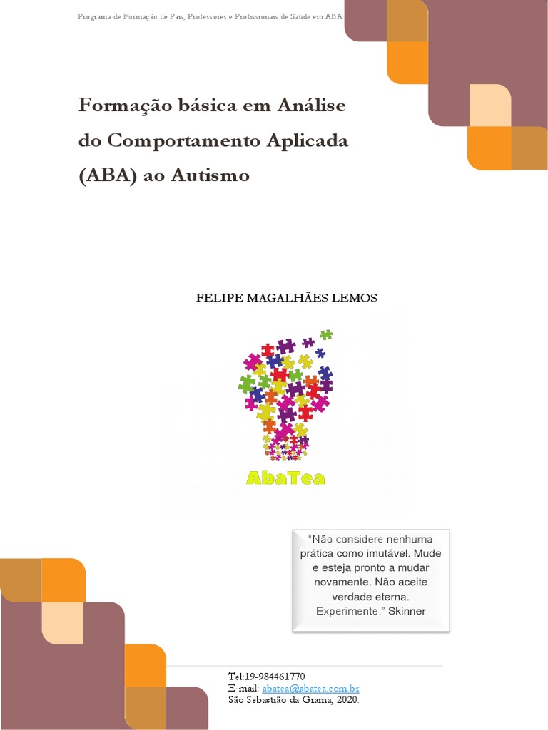 Treino Parental ABA TEA | PDF | Comportamento | Autismo