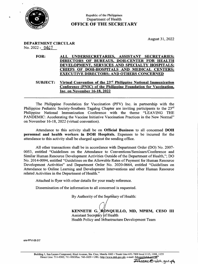 dc2022-0467 (DOH) - PNIC 2022 | PDF | Public Health | Health Policy