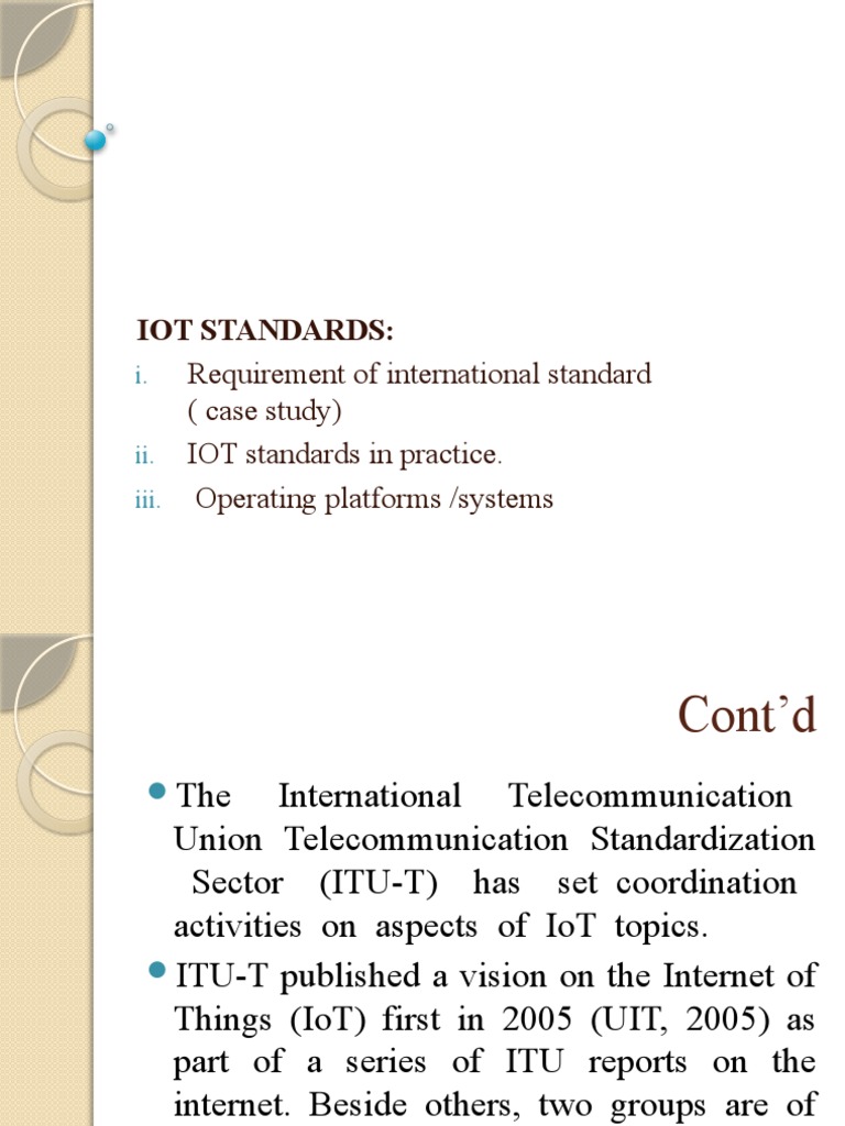IOT Presentation | PDF | Internet Of Things | Operating System