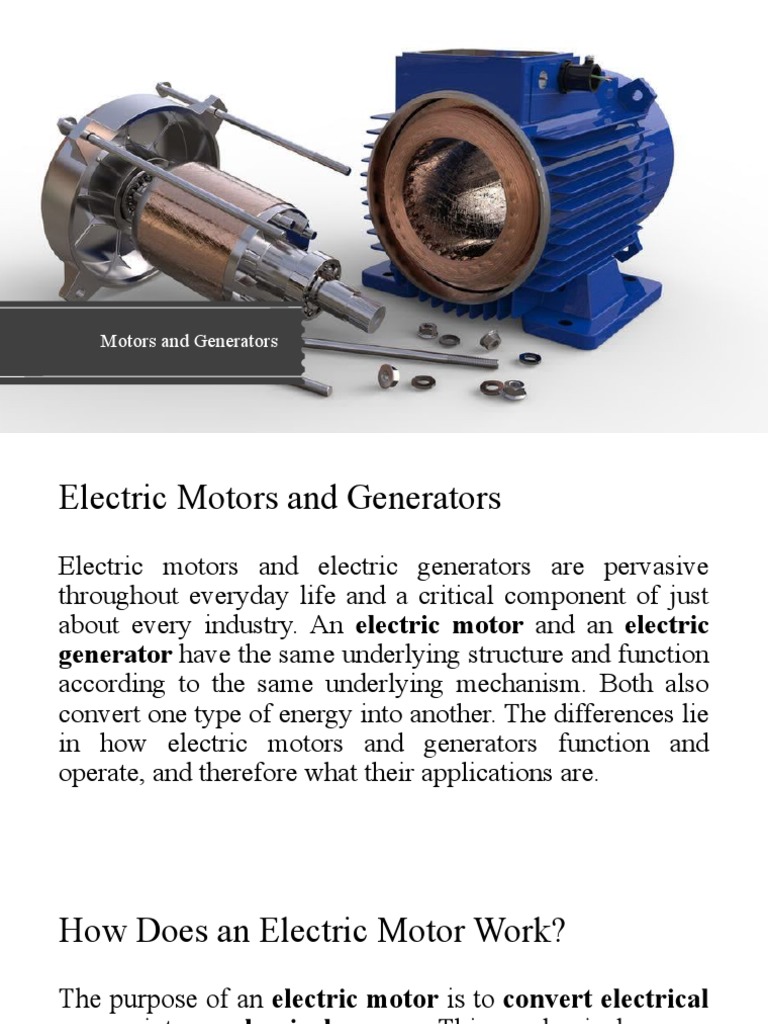 Motors and Generators Functions | PDF