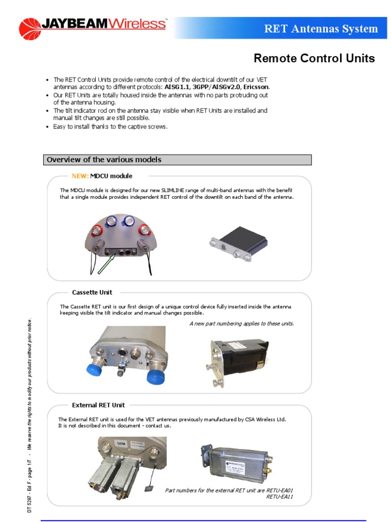 RET Control Units | Electrical Connector | Remote Control