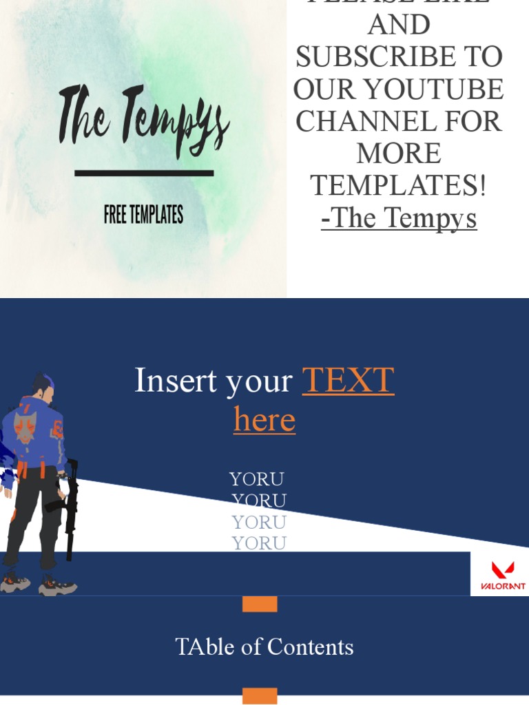 Yoru Valorant Minimalist Powerpoint Template by The Tempys | PDF