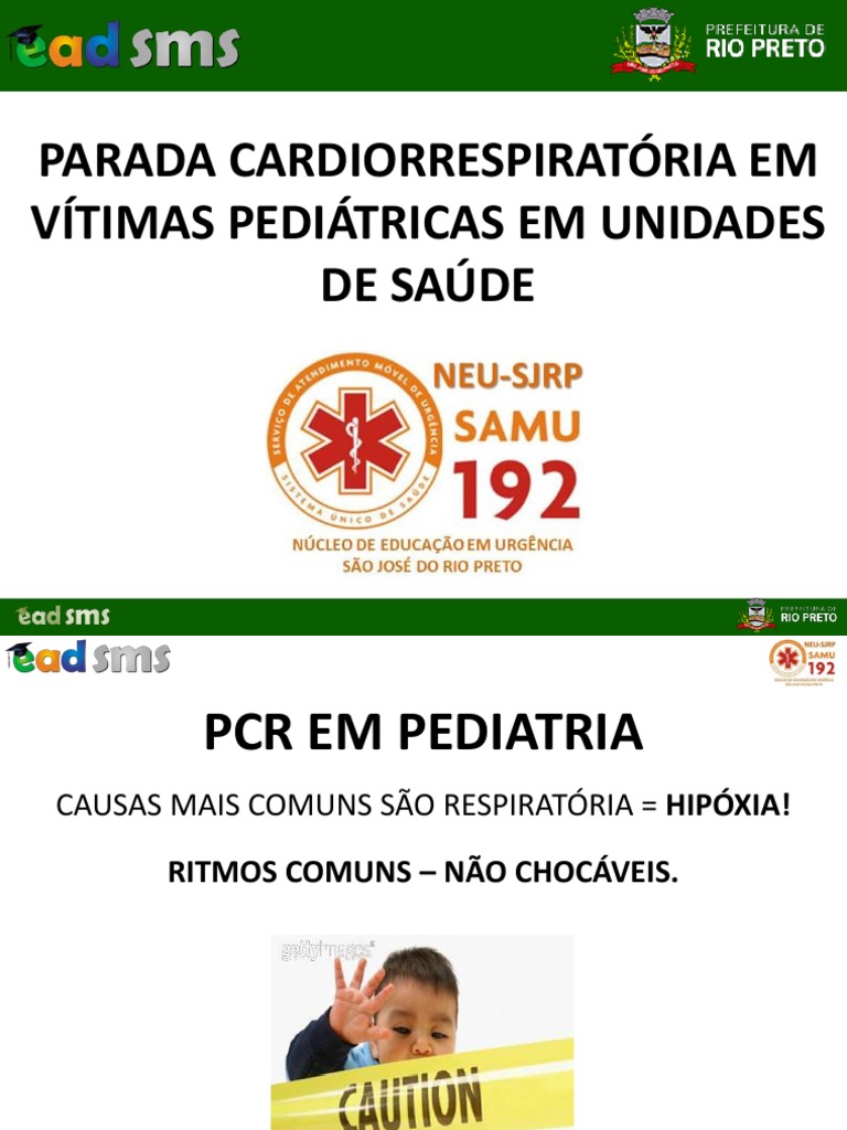 Protocolo de ressuscitação cardiopulmonar pediátrica: diretrizes para ...