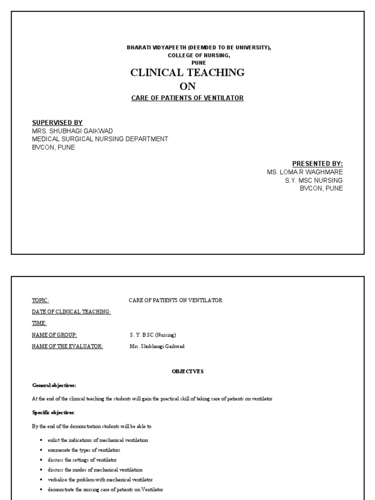 Lesson Plan Ventilator | PDF | Breathing | Exhalation
