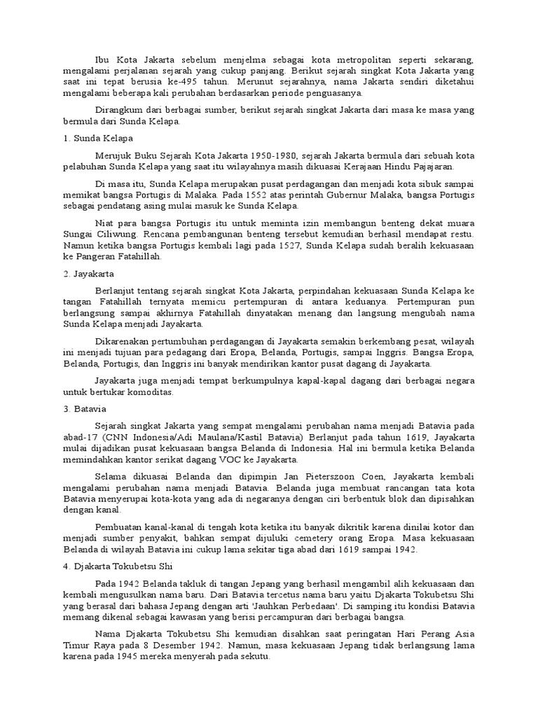 Sejarah Jakarta | PDF