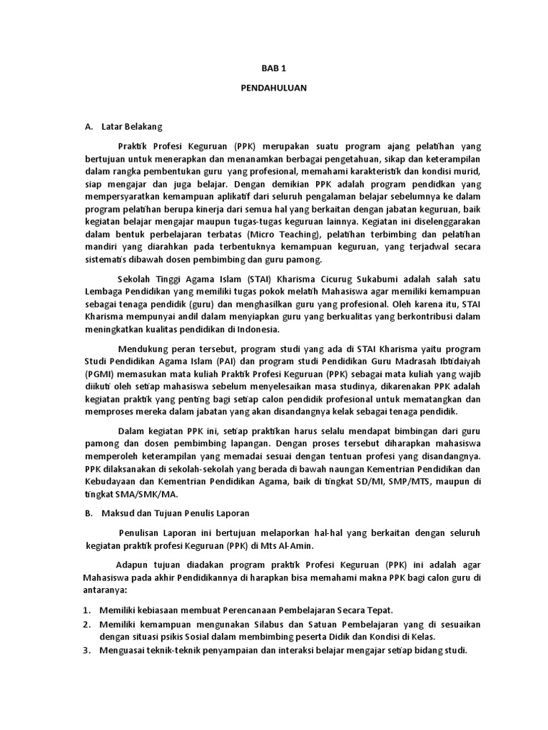 Laporan Bab 1 | PDF