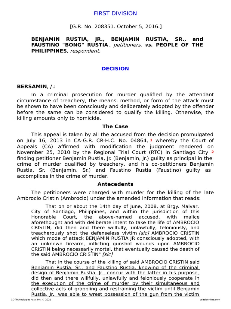 Rustia Family Murder Conviction Appeal | PDF | Assault | Murder