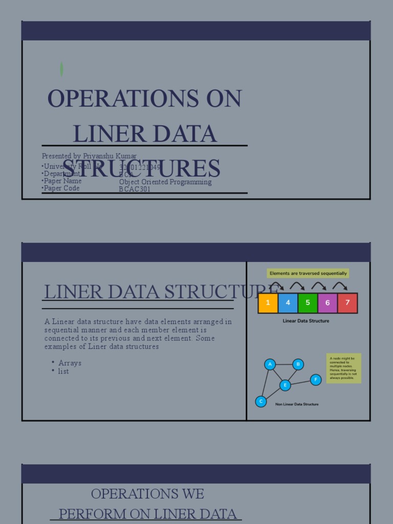 Operation On Liner Data Types | PDF | Array Data Structure | Software ...