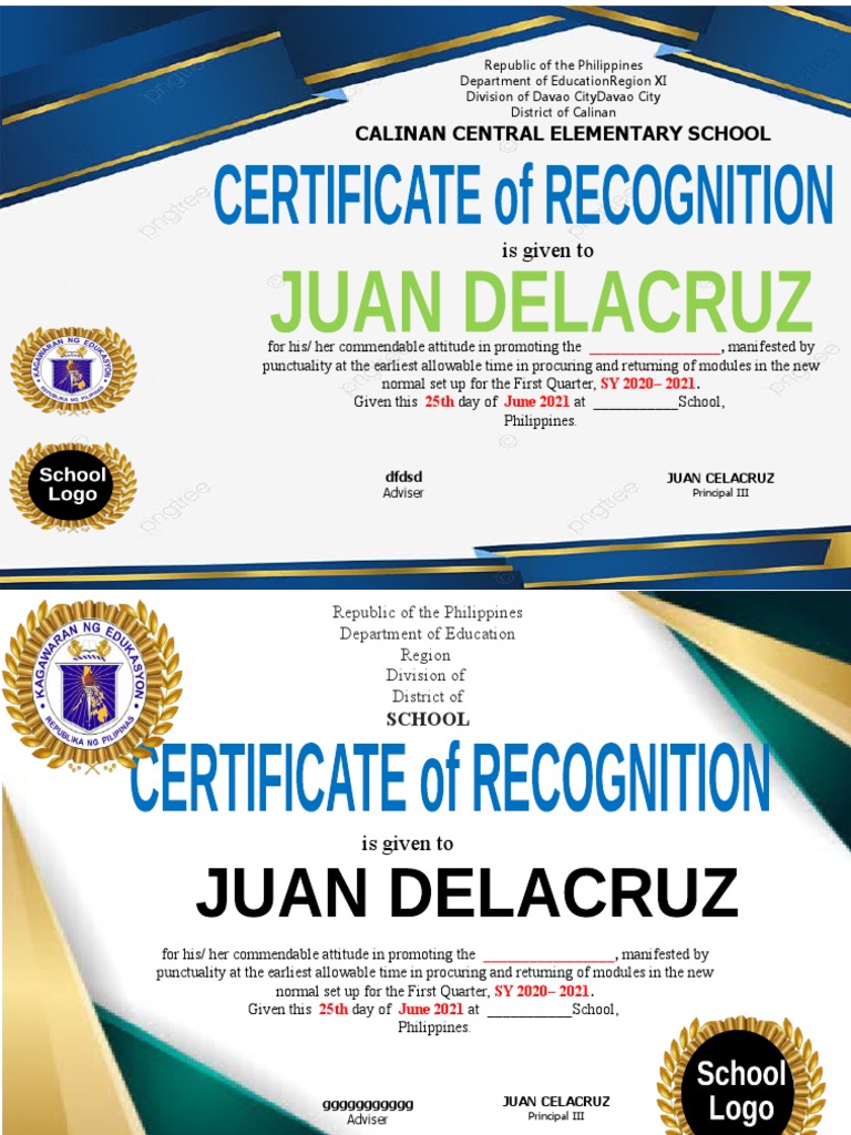 Commendation Certificate for Punctuality in Procuring and Returning ...