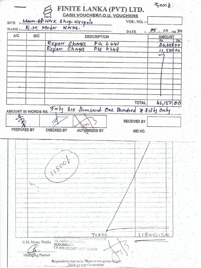 RM Motors Bill Issue | PDF