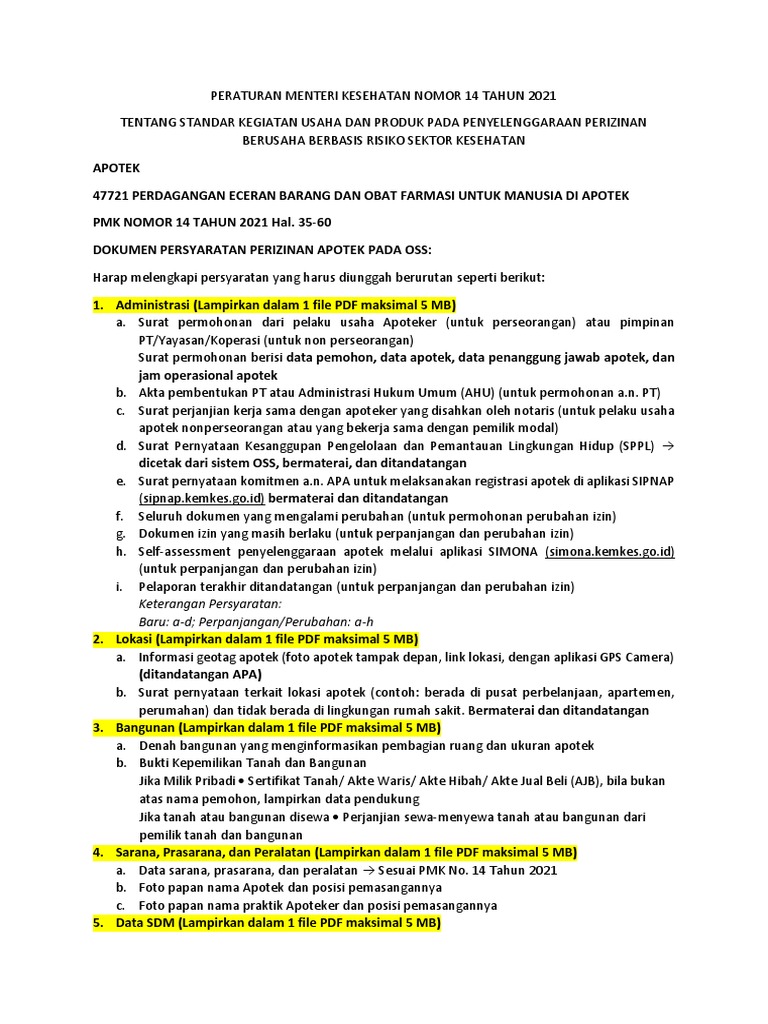 Persyaratan Dokumen Perizinan Apotek Berdasarkan Peraturan Menteri