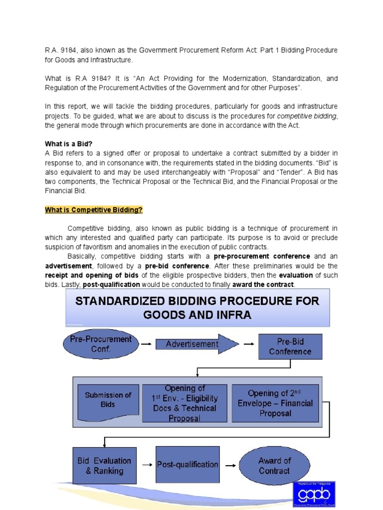 R.A. 9184 Bidding Procedures Overview | PDF | Procurement ...