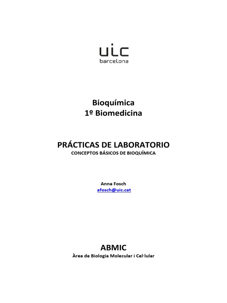 Prácticas de Bioquímica Básica | PDF | Ph | Solución tampón