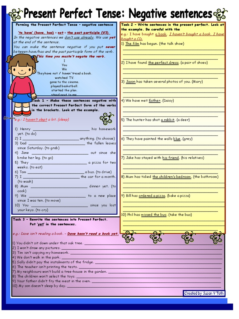 Present Perfect Tense Negative Sentences Part 2 Wi Grammar Guides ...