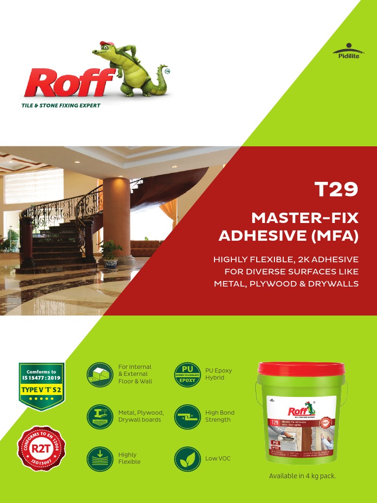 Roff Master Fix Adhesive Mfa Tds Download | PDF | Adhesive | Epoxy