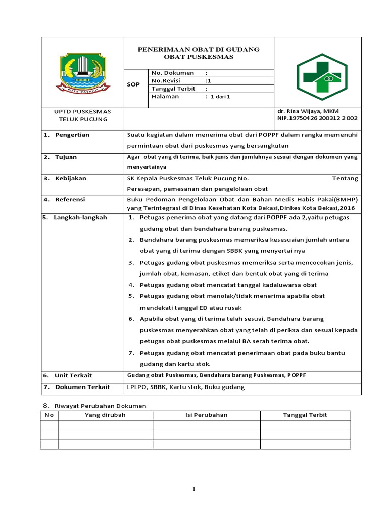 Sop Penerimaan Obat 2 PDF Free | PDF