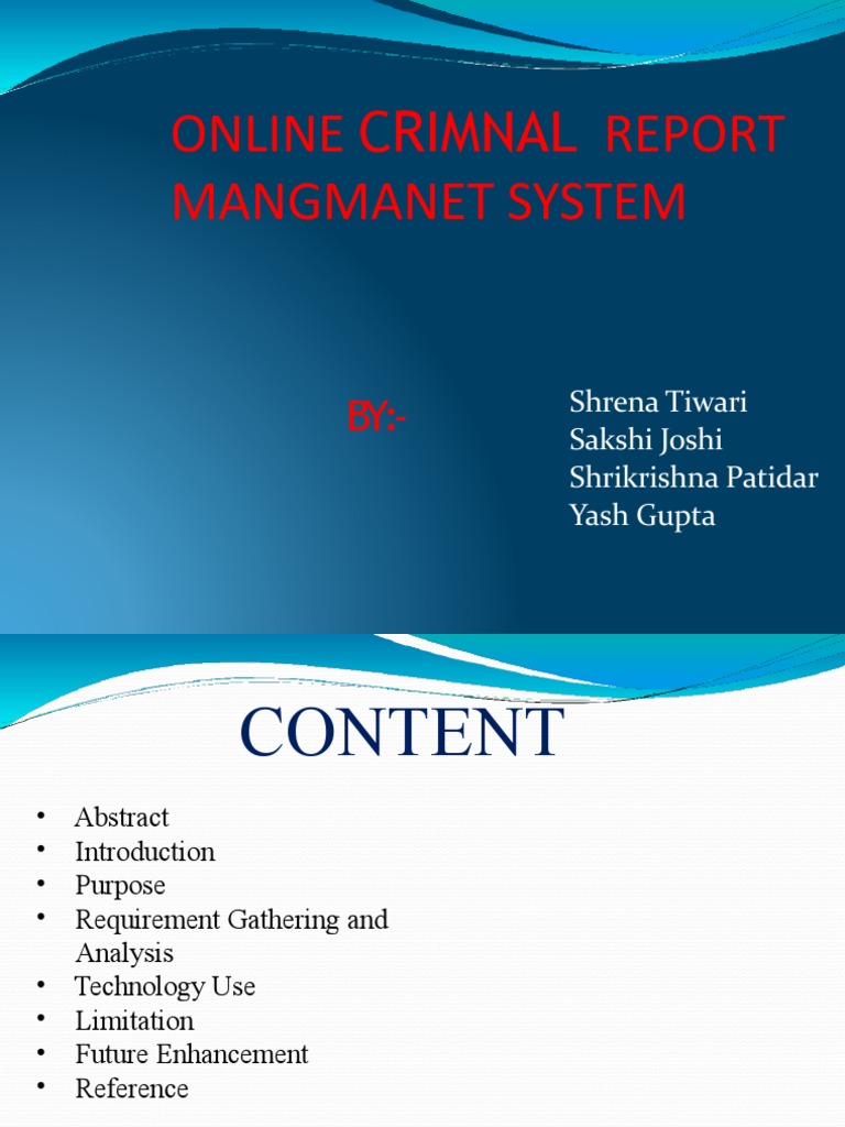 Online Crime Reporting System | PDF | Ajax (Programming) | Information Age