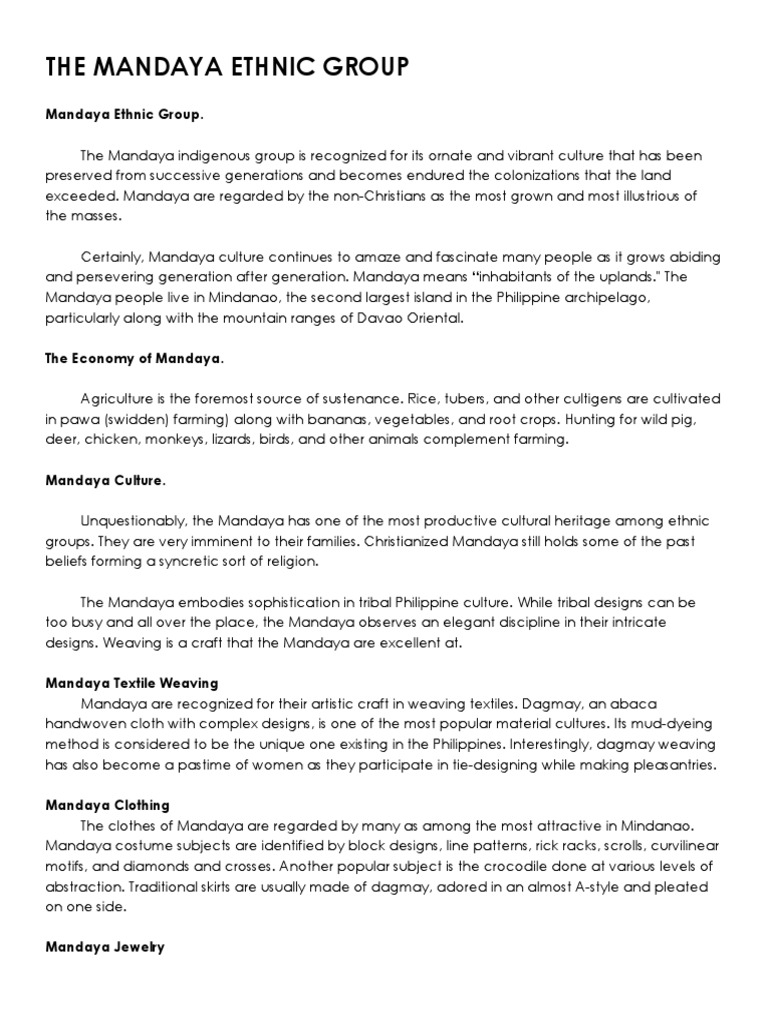 Mandaya Tribe | PDF | God