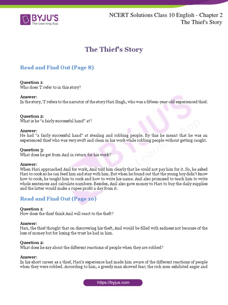 Ncert Solutions Feb 2021 Class 10 English Supplementary Footprints Without Feet Chapter 2 | PDF ...