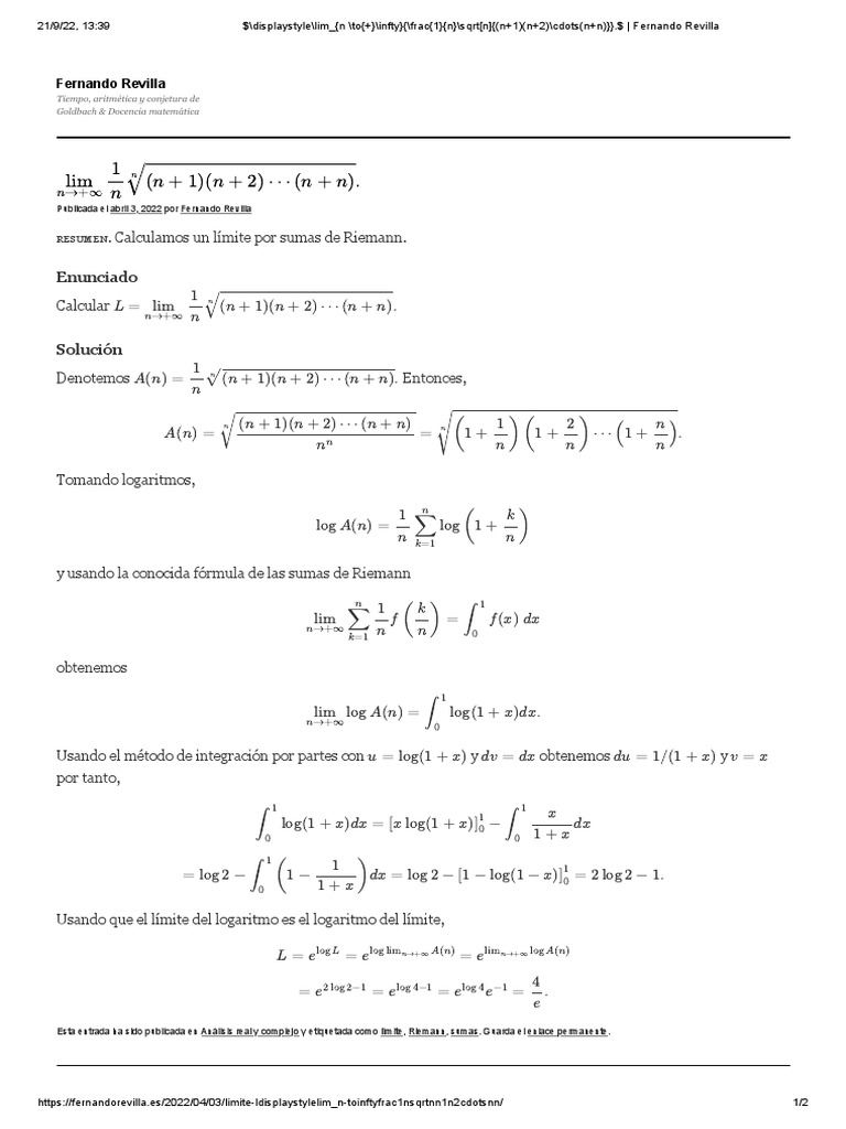 Displaystyle - Lim - (N - To (+) - Infty) ( - Frac (1) (N) - SQRT (N ... Displaystyle - Lim - (N - To (+) - Infty) ( - Frac (1) (N) - SQRT (N ...