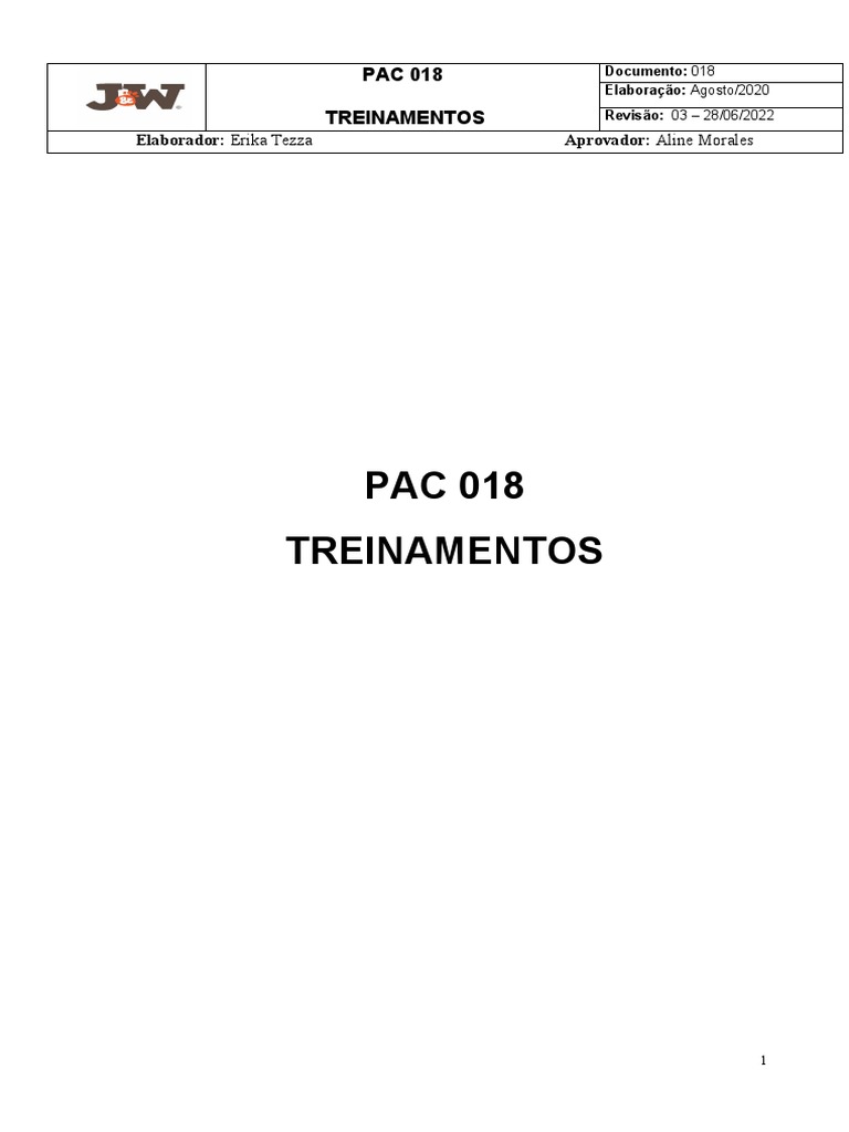 PAC 18 - Treinamento Colaboradores Ok | PDF