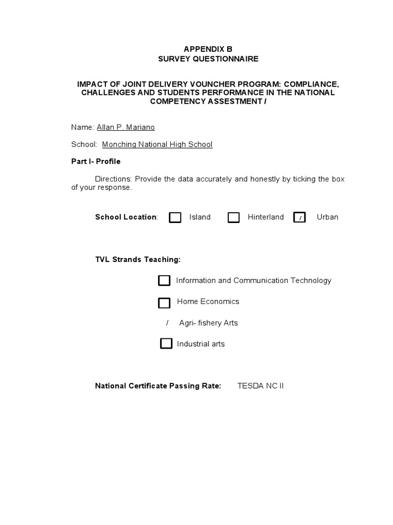 Jdvp Survey Pdf Evaluation School Voucher