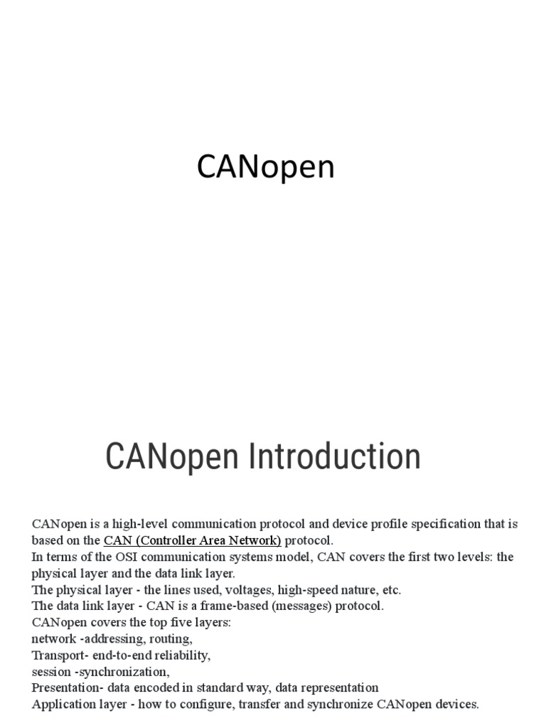 CANopen | Download Free PDF | Computer Architecture | Internet Protocols