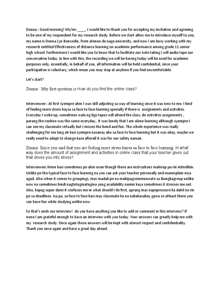 Script Interview | PDF | Cognition