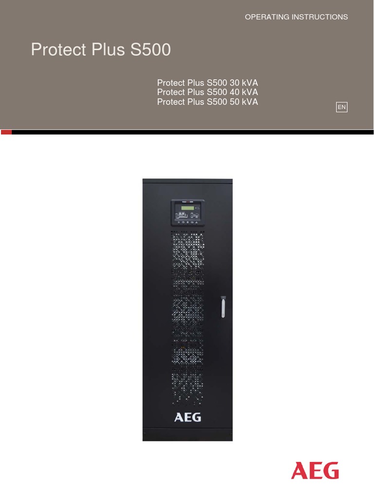 AEG Protect Plus S500 30 40 50 KVA Operating Instructions en | PDF ...